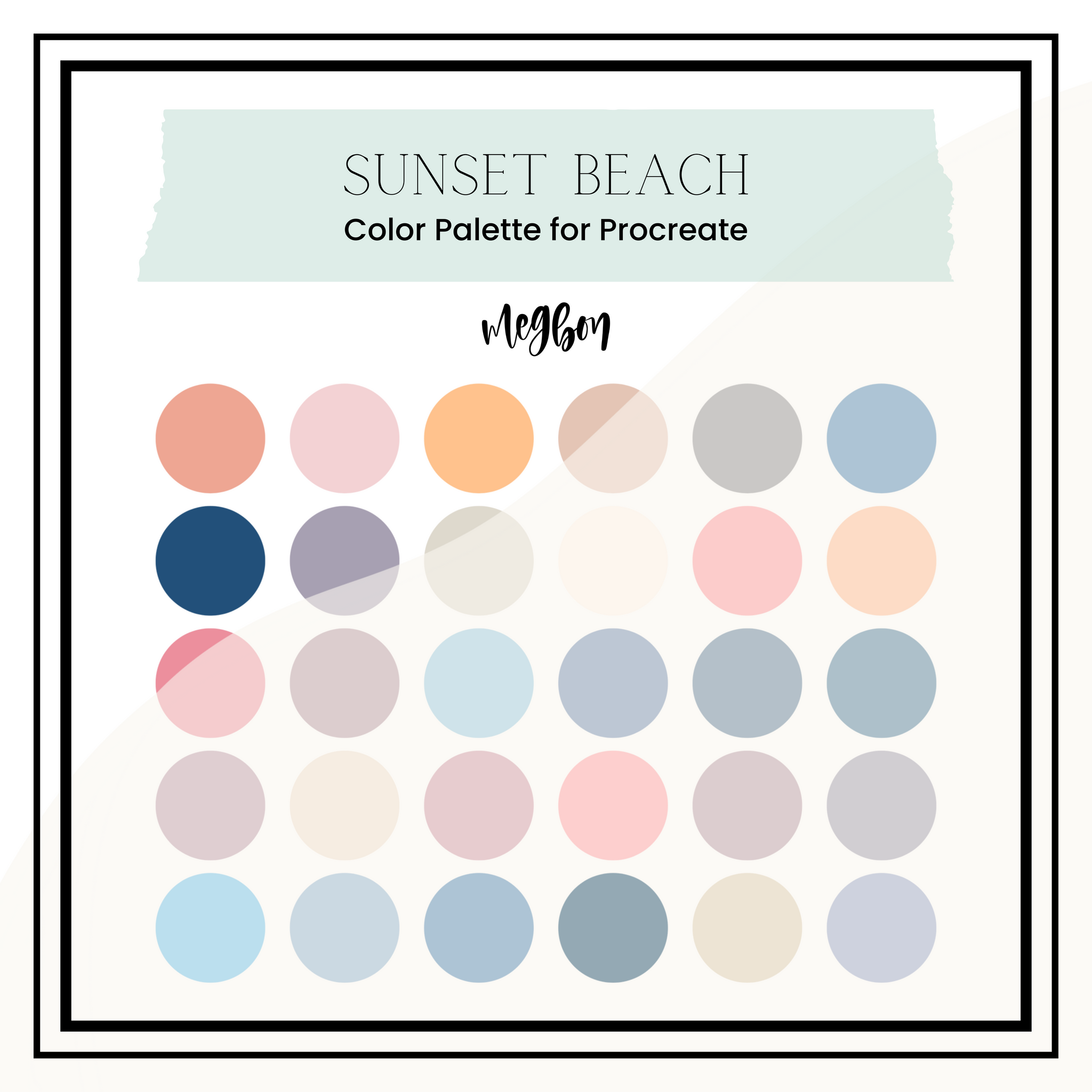 Sunset Beach Palette | Color Palette for Procreate – MEG BON LLC